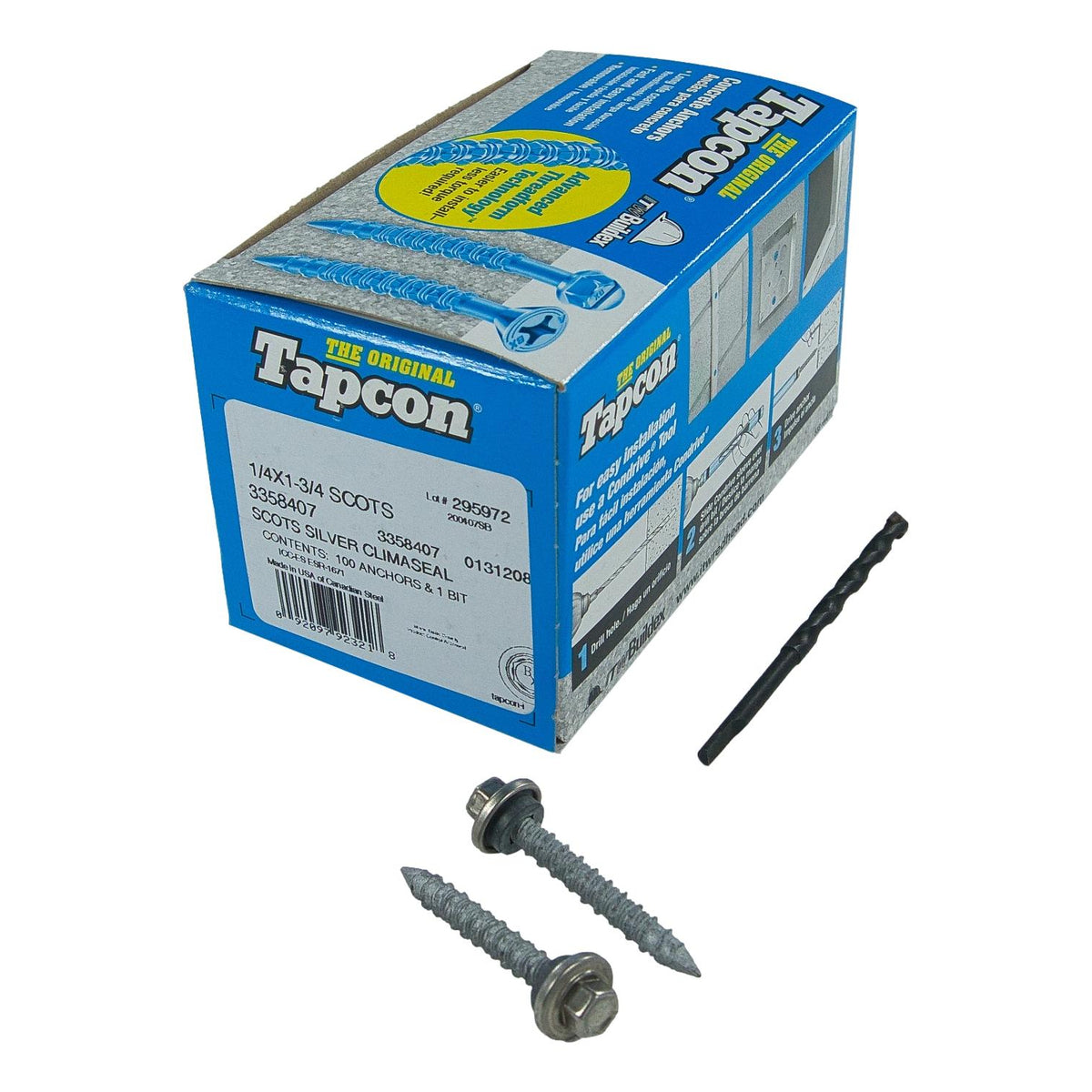 Tapcon SCOTS 1 4 X 1 3 4 Stainless Steel Hex Head ClimaSeal Concrete tapcon-scots-1-4-x-1-3-4-stainless-steel-hex-head-climaseal-concrete