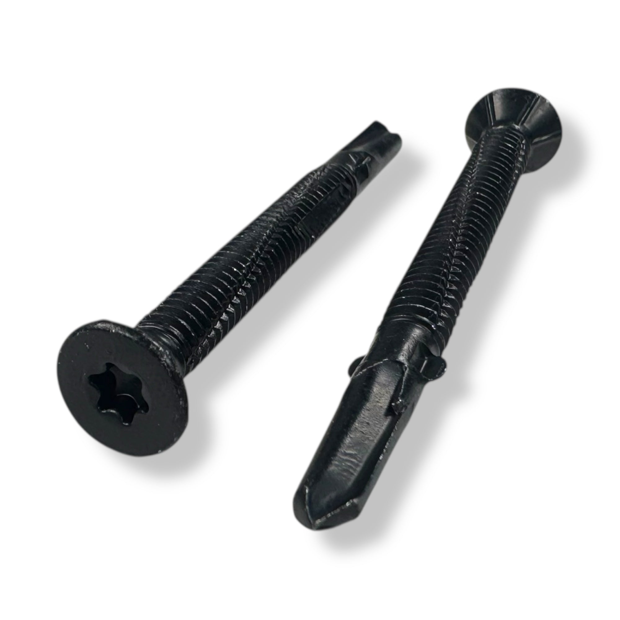 100 Pack - 1/4-20 x 2-3/4” Reamer Tek Wood-to-Metal Screws - Black Rus ...